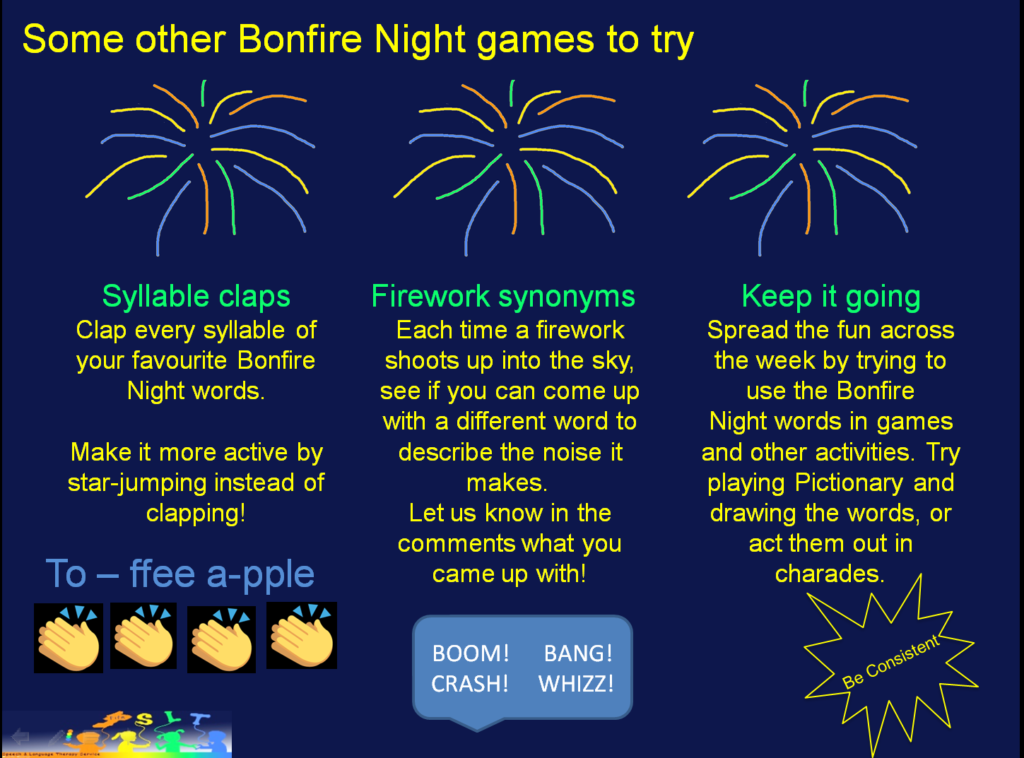 Bonfire Night Words - Pitcorthie Playgroup Dunfermline